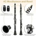 Ktaxon Flat B Black Clarinet, Instrument Kit with Case Mouthpieces, 17 ...