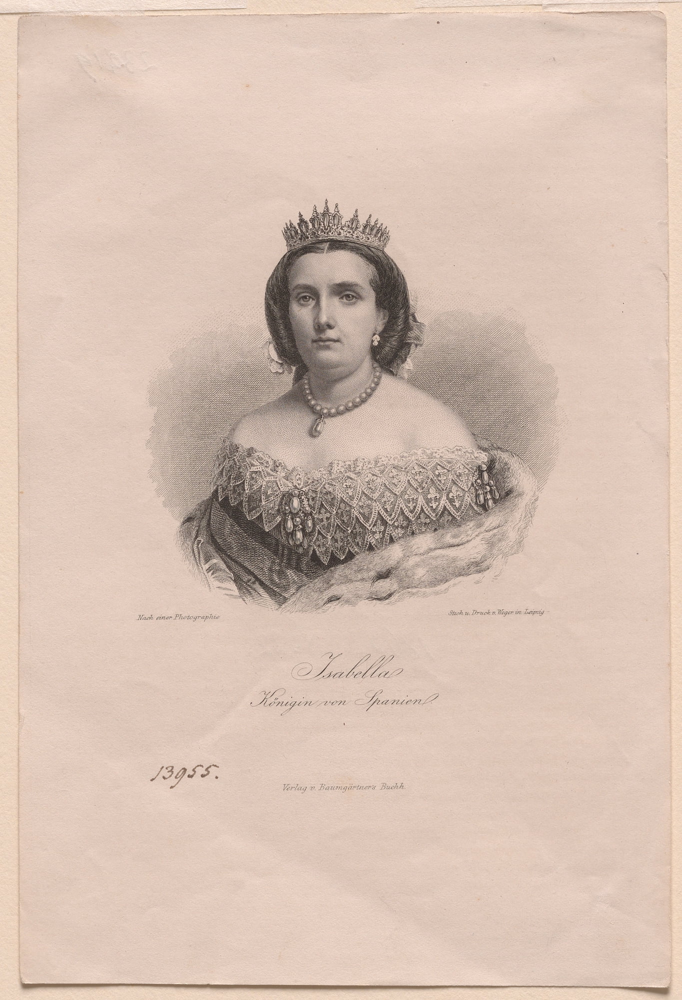 Portrait of Queen Isabella II - Vivid Imagery-20 Inch By 30 Inch ...