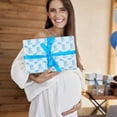 Baby Shower Wrapping Paper Boy, It's a Boy Baby Boy Feet Blue White ...