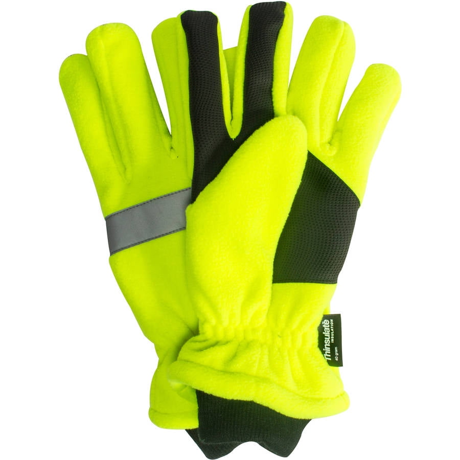 QuietWear Men's High-Vis Waterproof Fleece Gloves - Walmart.com