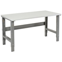 72"W x 36"D Adjustable Height Workbench, 1-3/4" Thick Maple Top Square ...