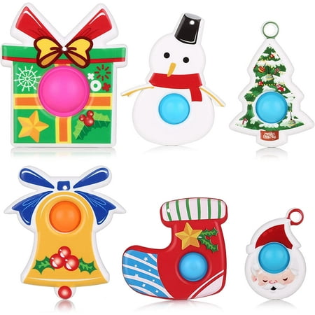 6 PCS Simple Dimple Fidget Toy, Christmas Sensory Fidget Toys Set, Mini ...