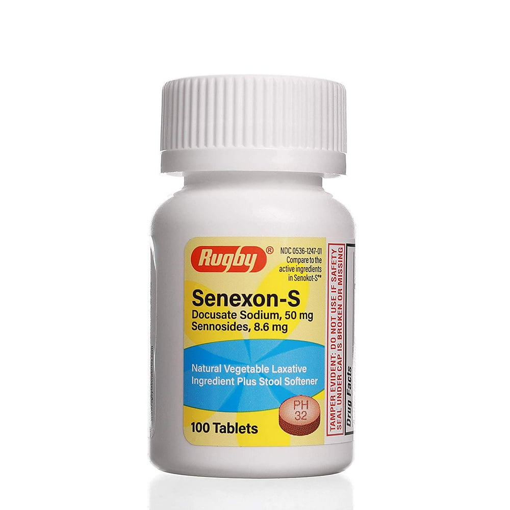 Rugby Senexon-S Generic for Senokot-S Vegetable Laxative Tablets 100 ...