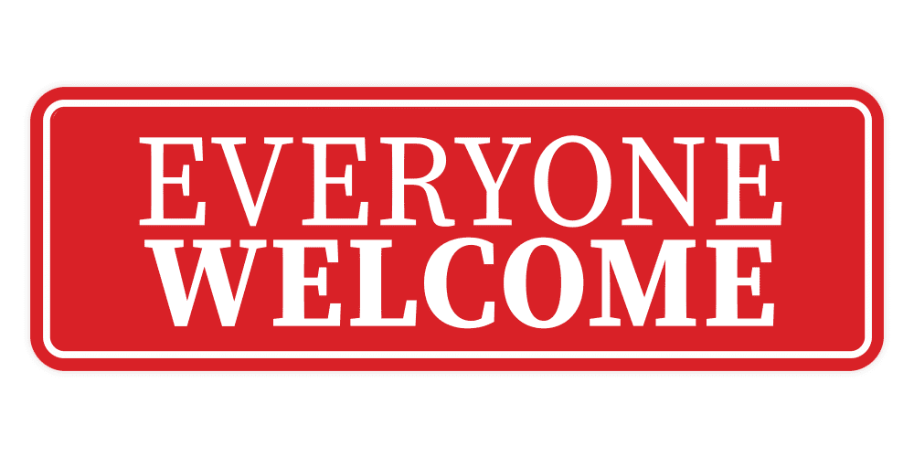 Standard Everyone Welcome Sign (Red) - Large - Walmart.com
