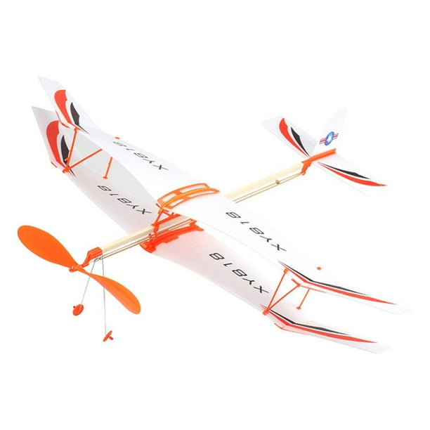 Rubber Band Power Biplane Glider Aircraft Thunderbird Rubber Band Power ...