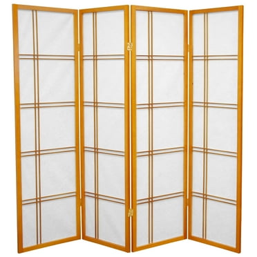 6 ft. Tall Premium Japanese Design Wide Window Pane Screen - Honey - 5 ...