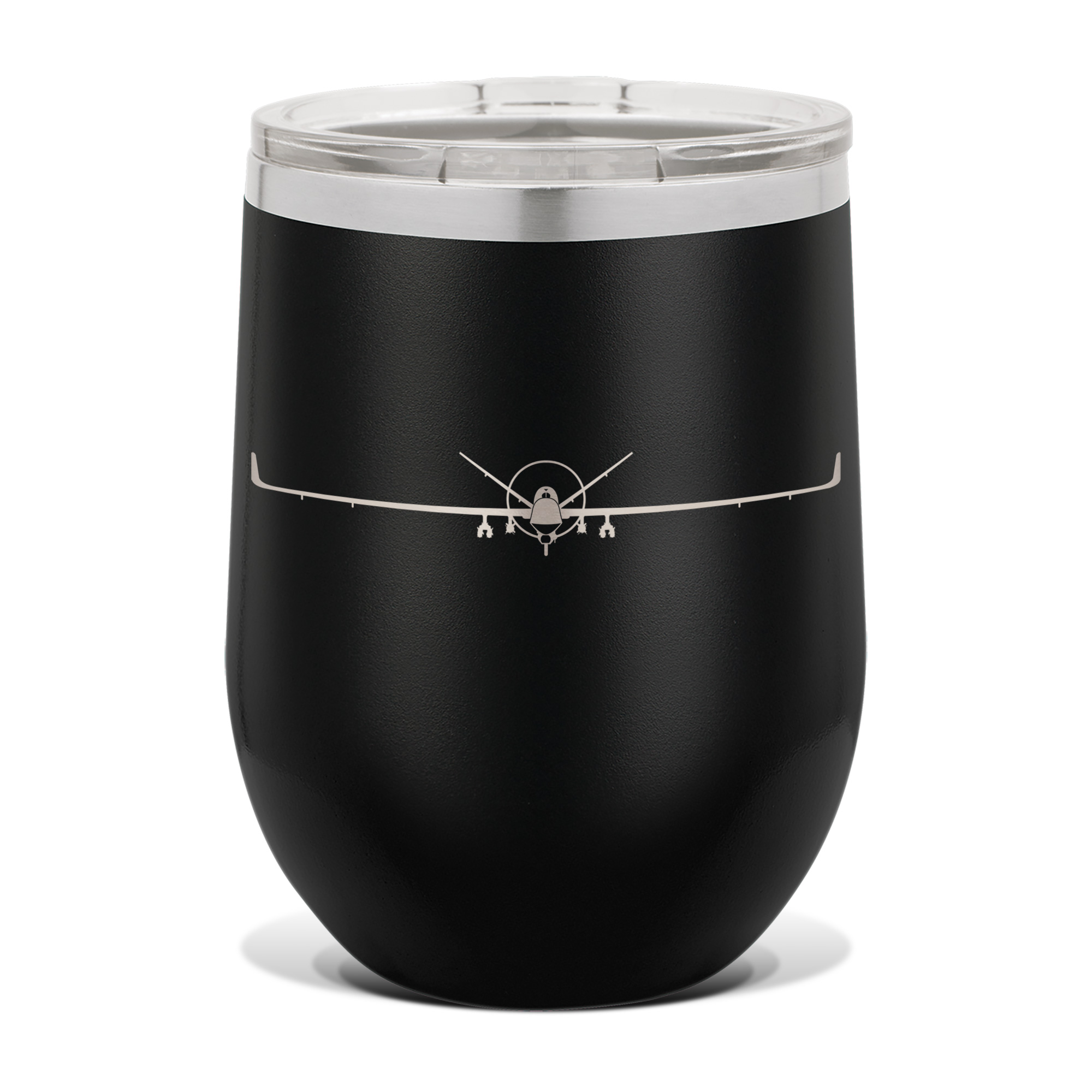 MQ-9B SkyGuardian Wine Tumbler 12 oz - Laser Engraved - Polar Camel ...