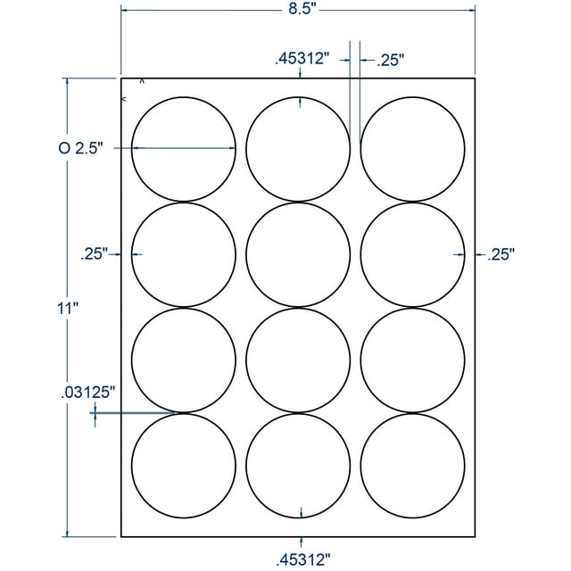 Compulabel 310656, Circular Labels 2 1/2 White Round Label For Dot ...