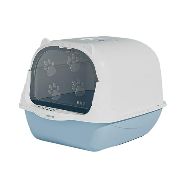 Hooded Cat Litter Box with Lid Hooded Kitty Litter Tray Enclosed and ...