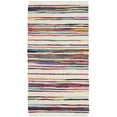 SAFAVIEH Rag Benton Striped Cotton Area Rug, Ivory/Multi, 8' x 10 ...