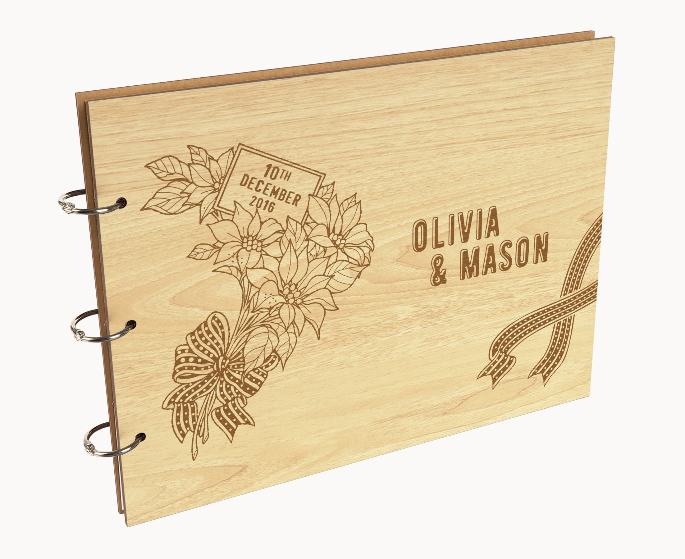 Darling Souvenir Personalized Engraved Laser Cut Wedding Guest Book ...