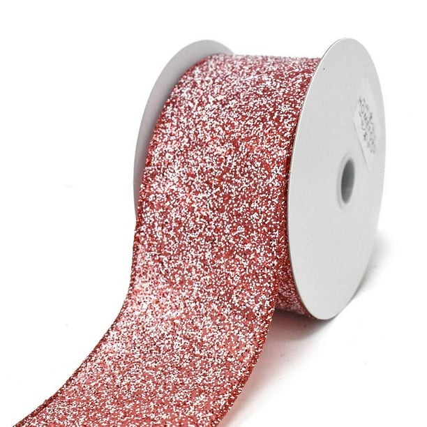 Glitter Red and White Wired Ribbon, 2-1/2-Inch, 10-Yard - Walmart.com