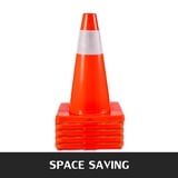 BENTISM Heavy Duty Plastic Traffic Safety Cones, 12 PCS Large Hazard 18 ...