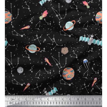 Cotton Planets Outer Space Solar System Moons Stars Constellations ...