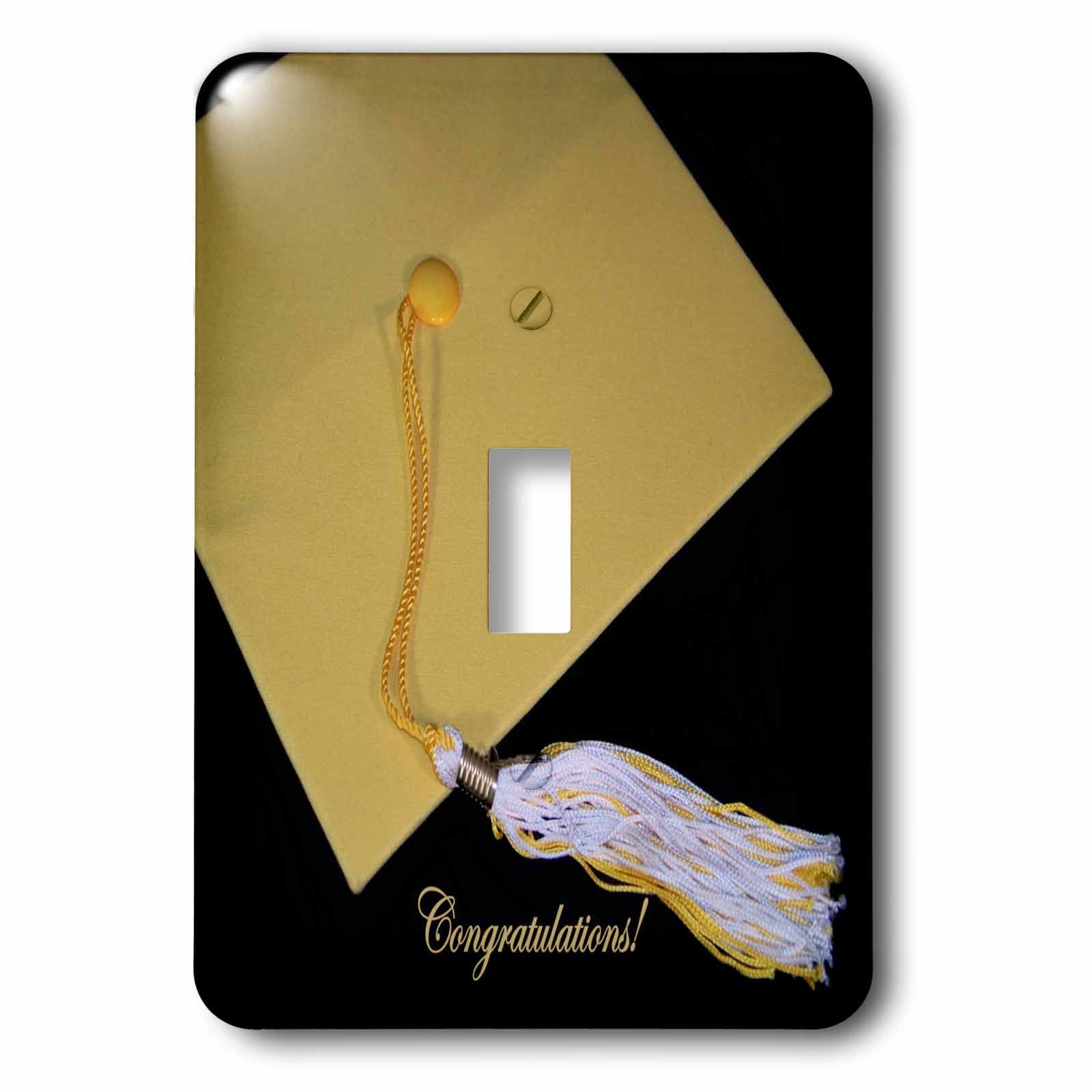 3dRose Yellow Graduation Cap With Yellow And White Tassel Black ...