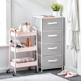 mDesign Metal 3-Tier Rolling Utility Storage Carts, 4 Caster Wheels ...