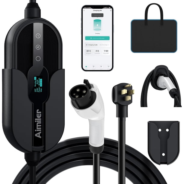 Aimiler Level 2 EV Charger | up to 32Amp, 7.6kW,240V | Indoor/Outdoor ...