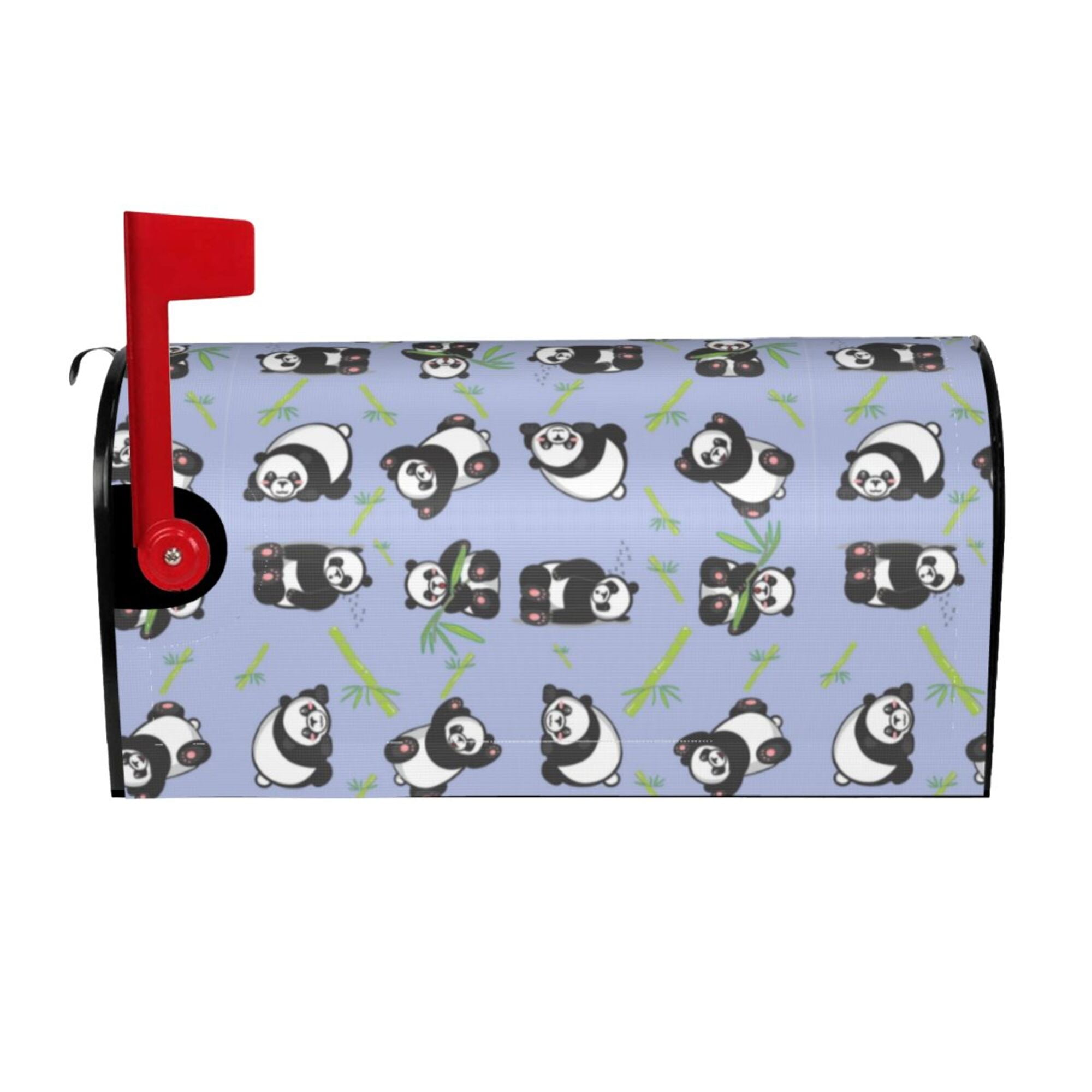 TEQUAN Cartoon Cute Happy Panda Magnetic Mailbox Cover, Mailbox Wraps ...