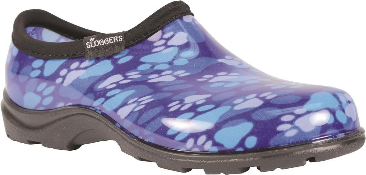 Principle Plastics Sloggers Women's Blue Paw Print Rain & Garden Shoes ...