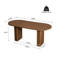 70.8 Inch Dining Table for Rustic Farmhouse, Oval Kitchen Dining Room ...
