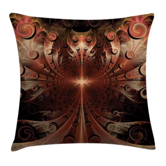 Fractal Throw Pillow Cushion Cover, Gothic Medieval Metallic Heraldic ...