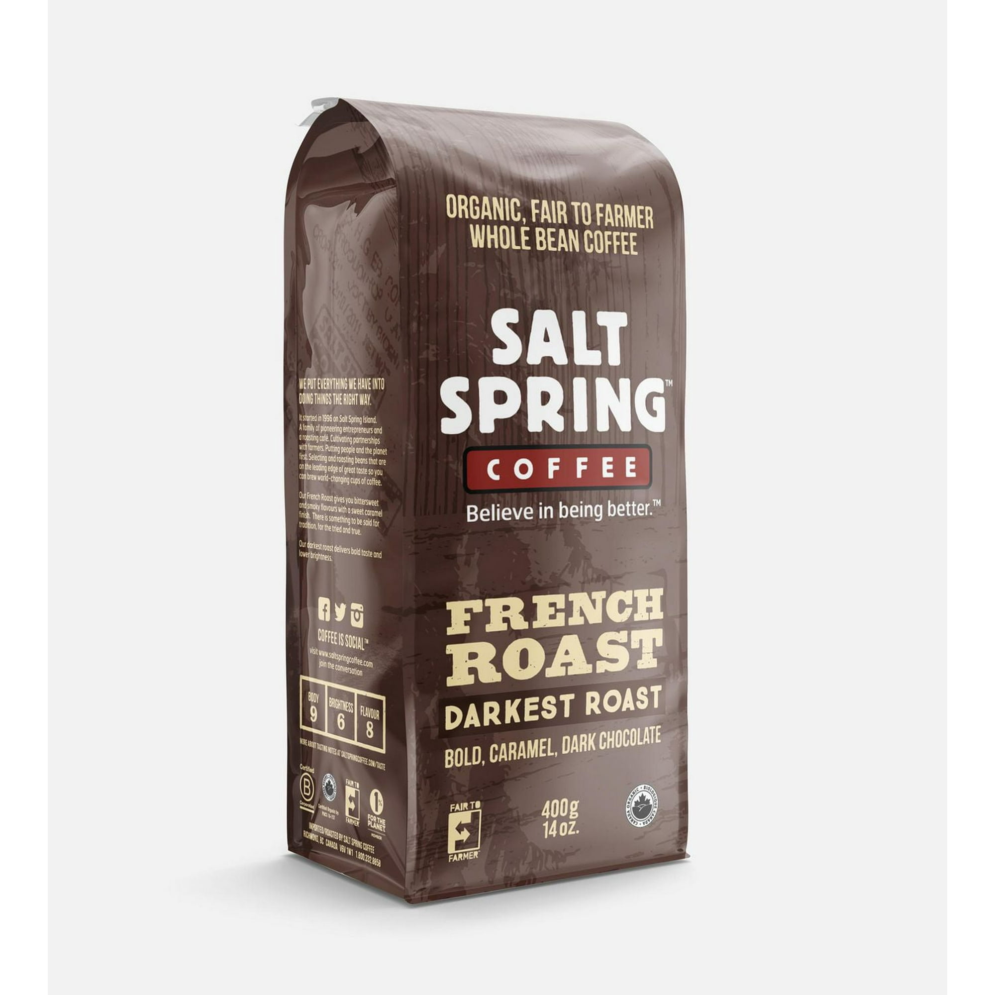 Click here for Salt Spring Coffee Organic Dark Roast Coffee 400 G prices
