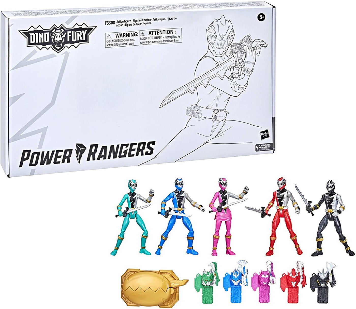 Power Rangers Battle Attackers 5 Ranger Team Multipack Action Figure 5 ...