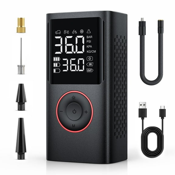 VIVIAN- 150 Psi Tire Inflator Portable Air Compressor - Cordless Air Pump For Car Tires ...