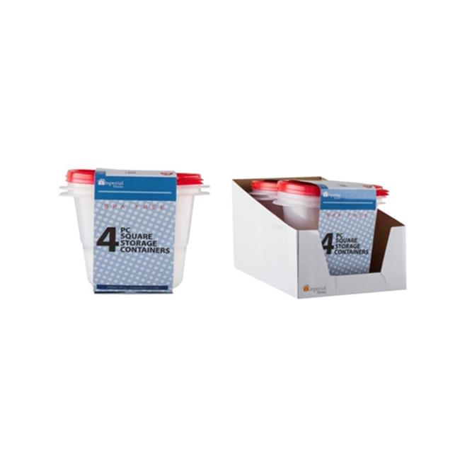 Square Plastic Storage with Lids - 57 oz - 6 Units - Walmart.com