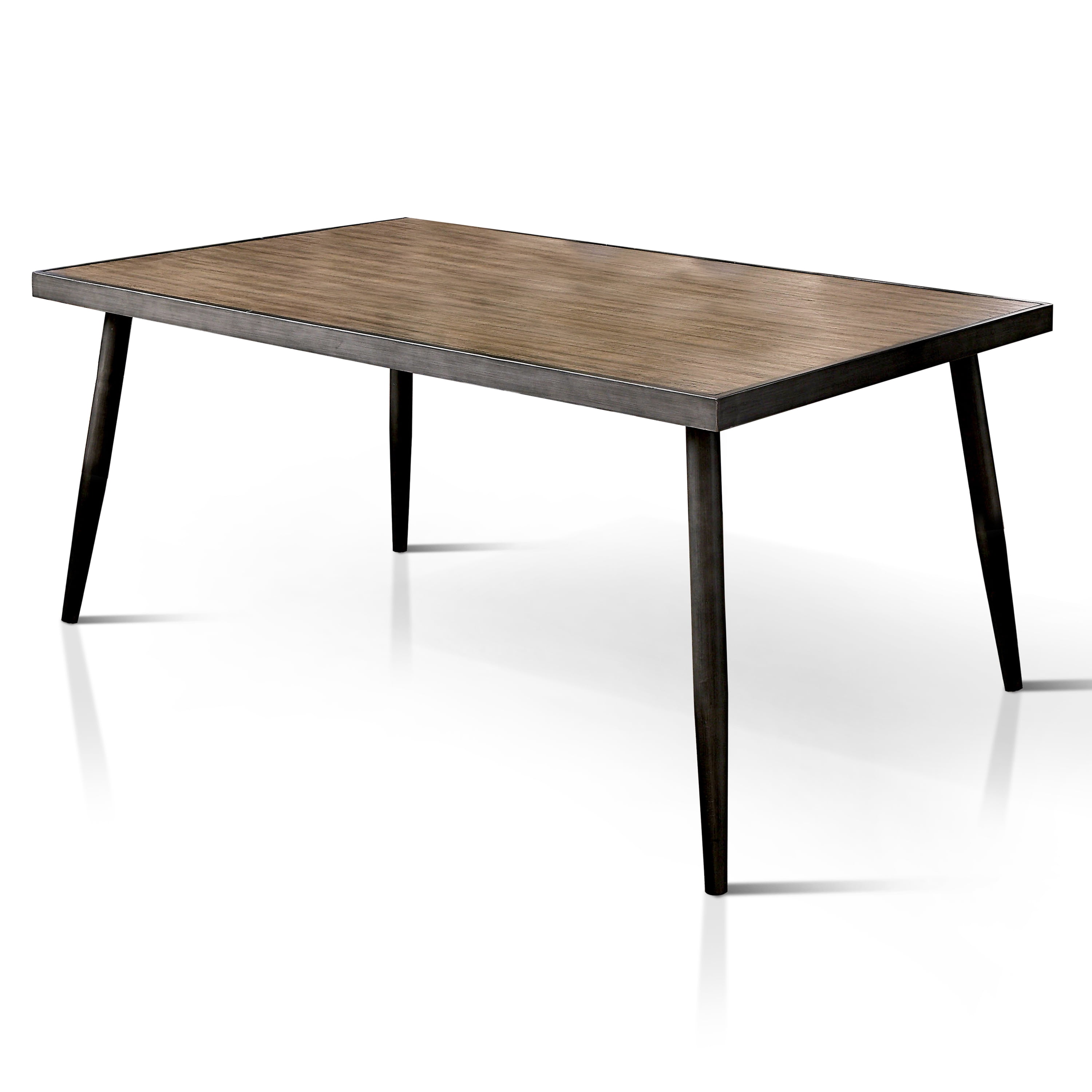 Drvo Wood and Metal Rectangle Dining Table, Gray - Walmart.com