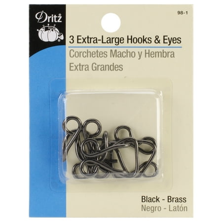 Extra-Large Hooks & Eyes 3/Pkg-Black - Walmart.ca