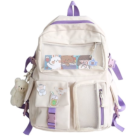 Kawai Backpack with Kawaii Pin and Accessories - Kawaii Rucksack for ...