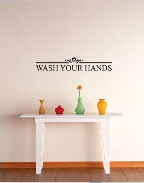 Home Wall Decals Wash Your Hands Bedroom Stickers DIY Removable ...