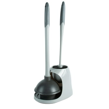 Bath Bliss Stainless Steel Trash Can, Plunger, and Toilet Brush Iron ...