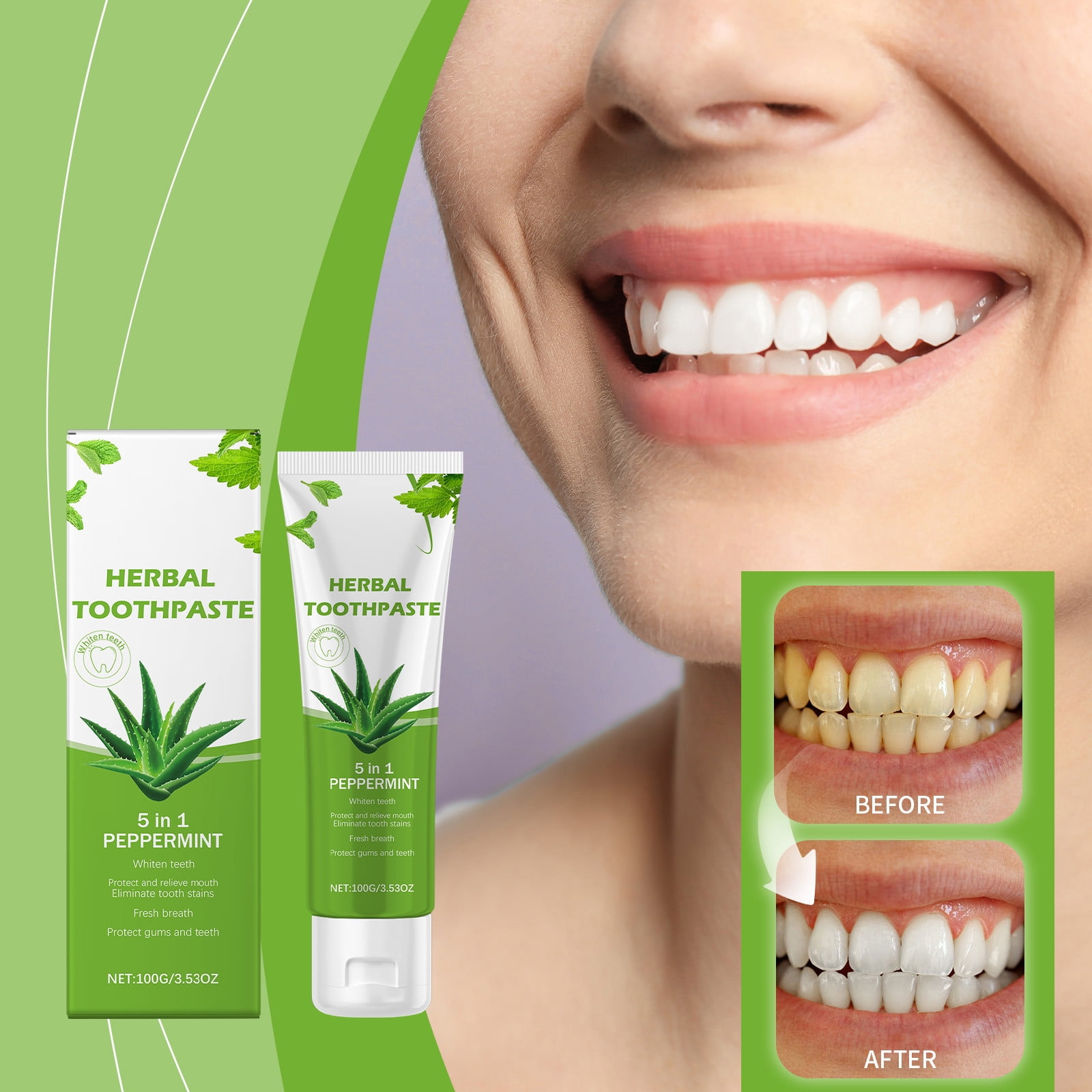Xihbxyly Artículos en liquidación Pasta de dientes Quitamanchas aloe ...