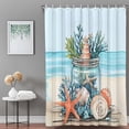 Bathroom Shower Curtain Starfish Coral in Jar Waterproof Shower ...