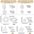 32Pcs 8 Styles Sun Moon Star Charms Laser Cut Stainless Steel Flat ...