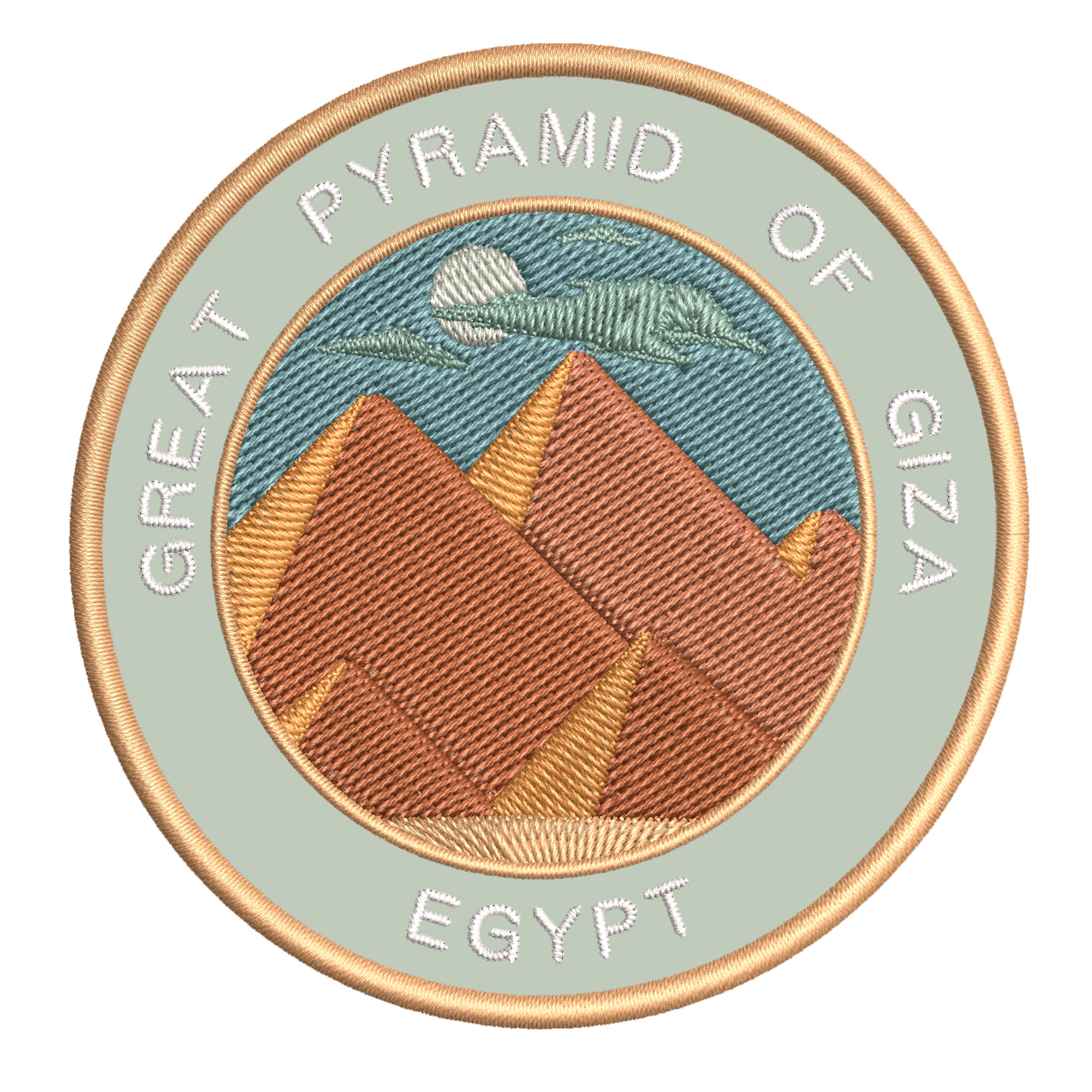 Great Pyramid of Giza, Egypt 3.5 Inch Iron Or Sew On Embroidered Fabric ...