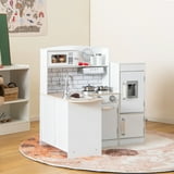 Costway Kids Corner Kitchen Playset with Lights, Sounds & Running Water ...