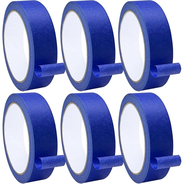 6 rollos de cinta de pintor azul, cinta adhesiva, cinta de pintor ...