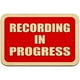 Recording in Progress Sign - Walmart.com