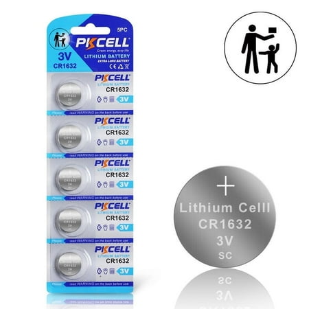 PKCELL CR1632 3V Lithium Battery CR 1632 Button Coin Cell 5Pcs | Walmart Canada