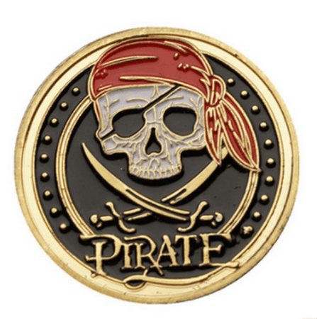 Skull Pirate Ship Gold Treasure Coin, Lion of The Sea Running Wild ...