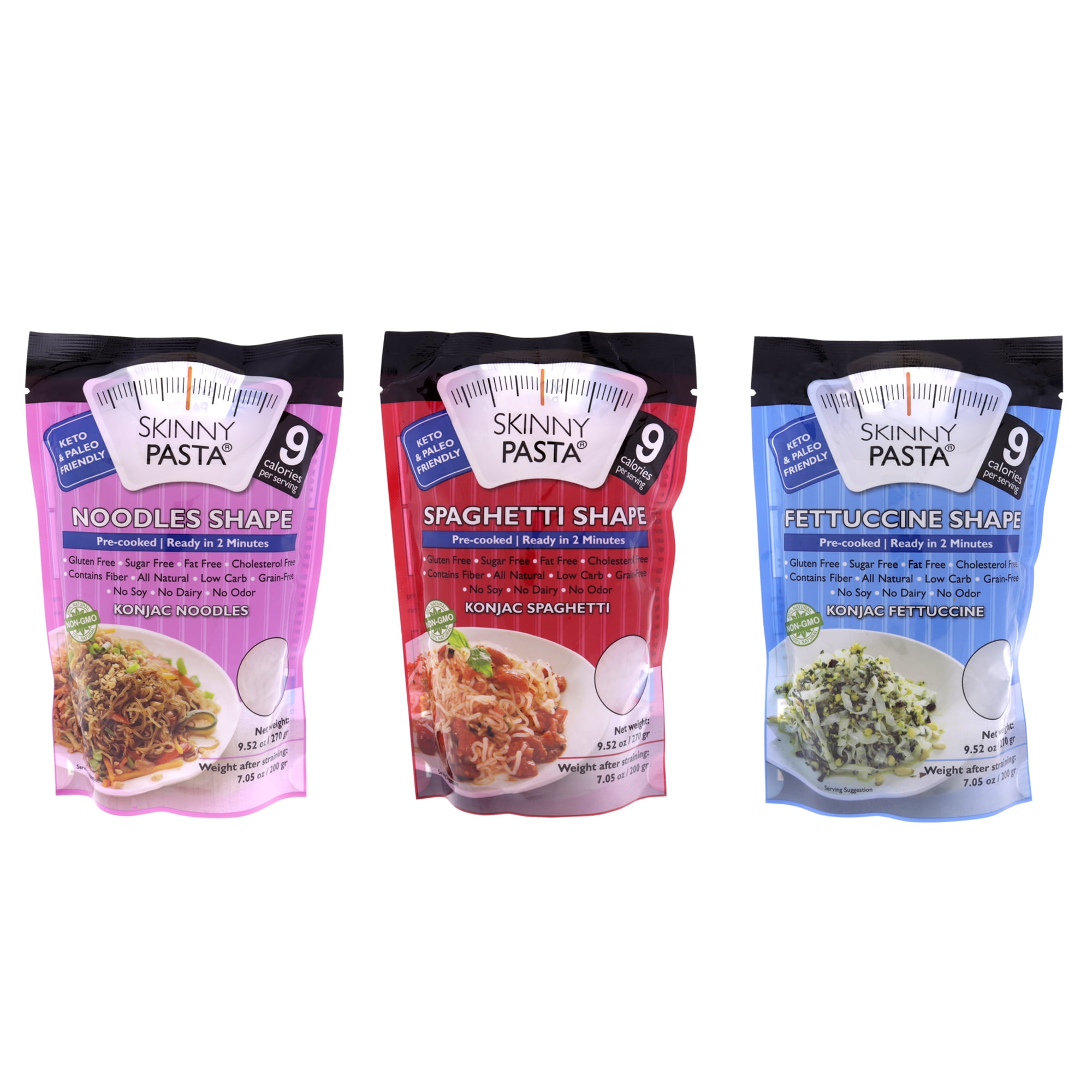 Noodles Variety Kit by Skinny Pasta - 3 Pc Kit 9.52oz Noodles, 9.52oz ...