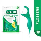 GUM Professional Clean Mint Flossers with Angled Tooth Picks, 40 Count ...