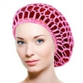NOGIS 3 Pieces Mesh Crochet Hair Net Rayon Knit Snood Hat Thick Short ...