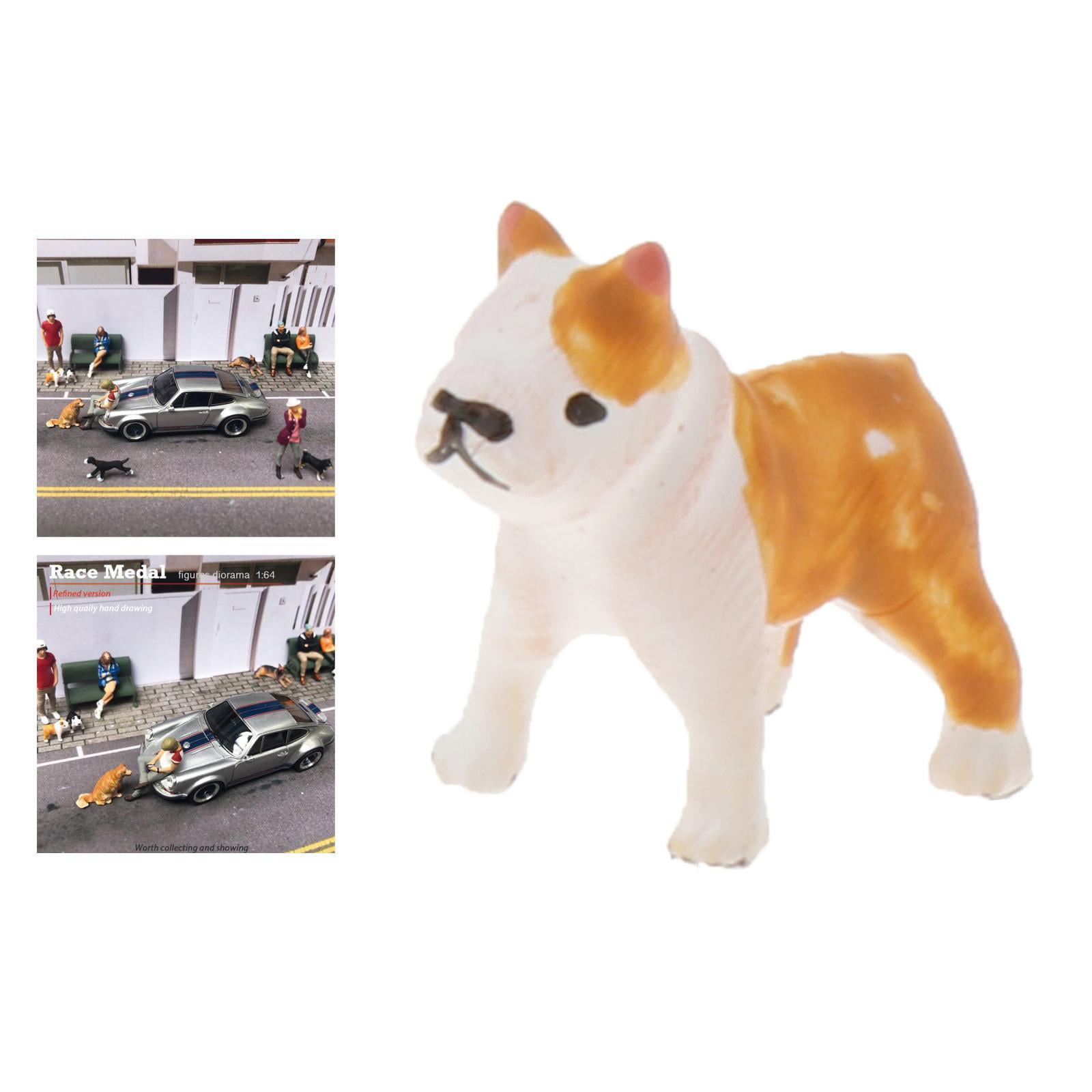 Miniatura 1/64 Escala Diorama Figura Perros Mascotas Street Railway ...
