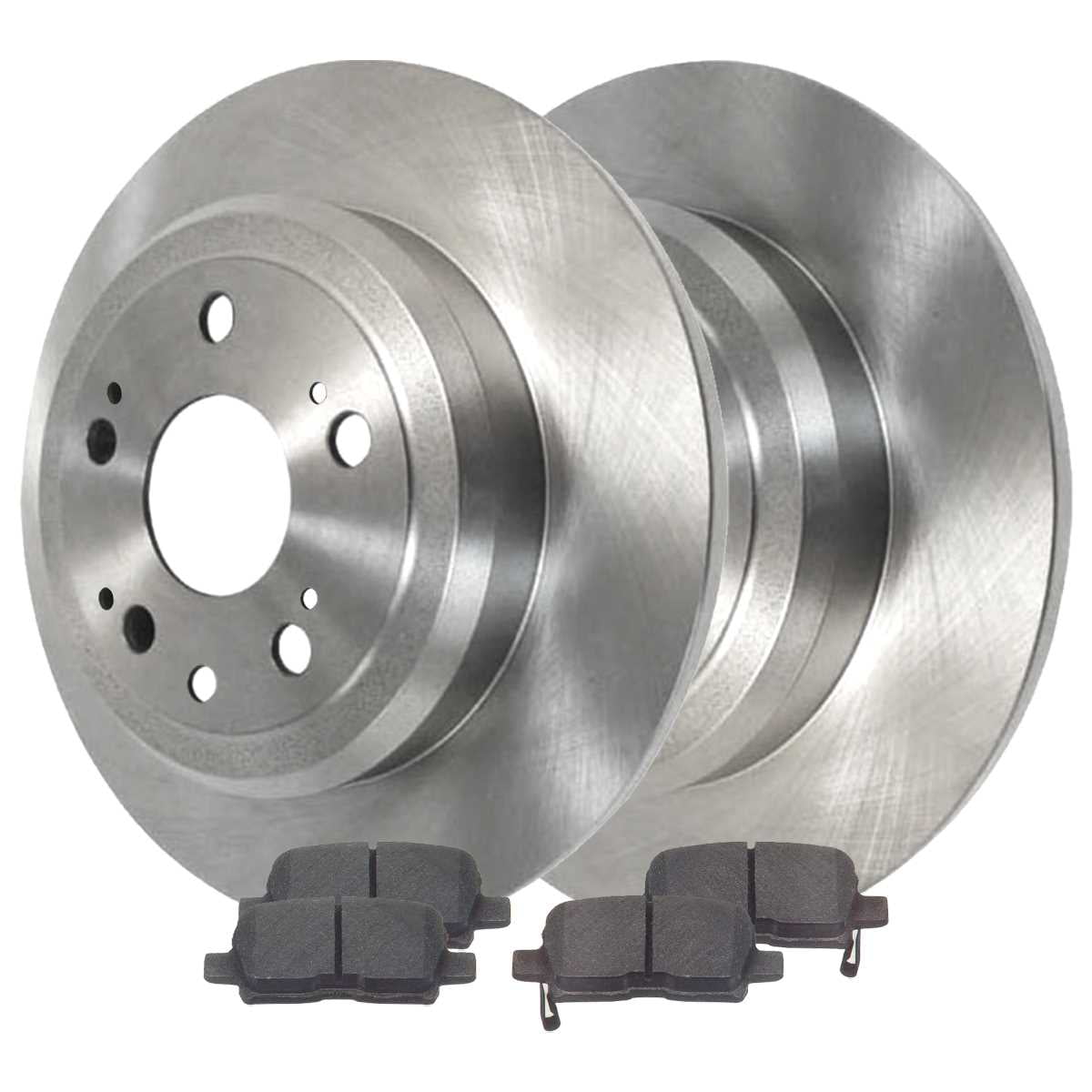 AutoShack Rear Brake Rotors and Ceramic Pads Kit Driver and Passenger ...