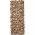 Leather Shag Runner Rug in Dark Beige (6 ft. L x 2 ft. 3 in. W ...