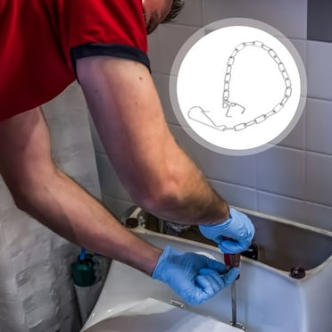 Uxcell 9.84" Toilet Handle Lever Flush Replacement Ball Flappers Chain ...